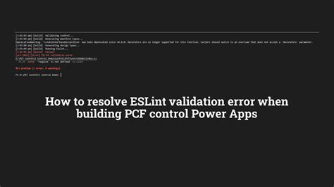 How To Resolve ESLint Validation Error When Building PCF Control Power