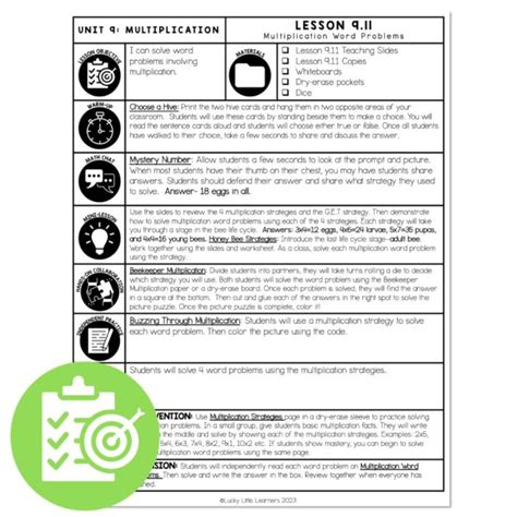 Lucky To Learn Math Lesson 911 Multiplication Lesson Plan Lucky Little Learners