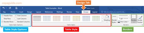 Copa Guide How To Format Tables In Ms Word Hindi Notes
