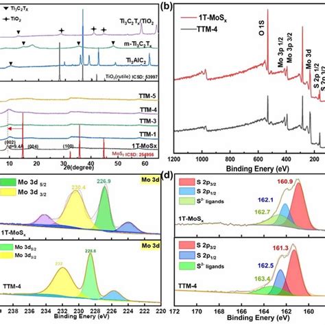 Xrd Of Ti3alc2 M Ti3c2t X Ti3c2t X Tio2 1t Mos X And Ttm X Samples Download Scientific