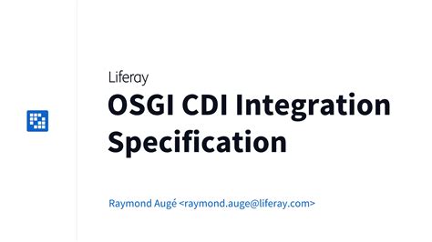 Osgi Cdi Integration Specification Ray Augé Liferay Pdf