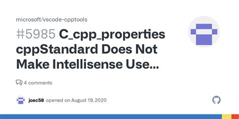 C Cpp Properties CppStandard Does Not Make Intellisense Use The Standard Issue