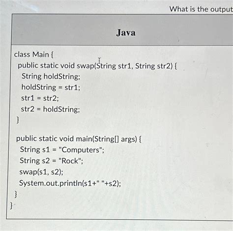 solved what is the outputjavaclass main {public static void