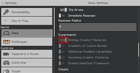 Minecraft Bedrock Modding Capabilities There Are Two Sets Of Experimental Features Available