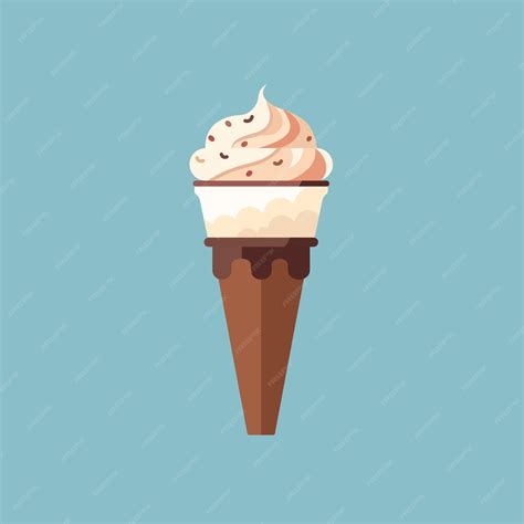 Premium Vector Cute Ice Cream Flat Icon Logo Vector Illustration