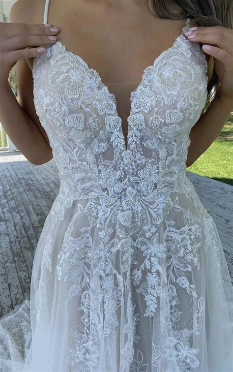 Sexy Sparkling Lace Wedding Dress With Open Back Essense Of Australia