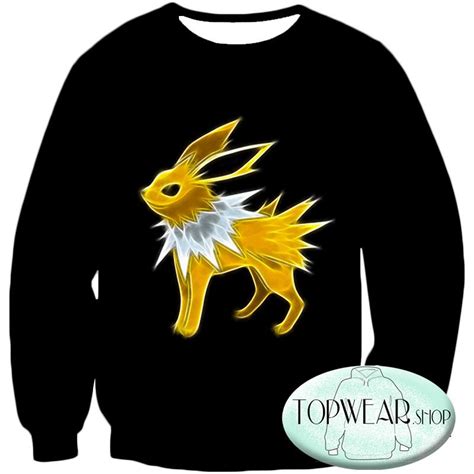 Pokemon Sweatshirts Eevee Thunder Type Evolution Jolteon Sweatshirt