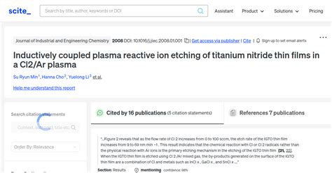 Inductively Coupled Plasma Reactive Ion Etching Of Titanium Nitride Thin Films In A Cl2ar