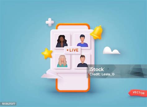 원격 회의 웹 화상 회의 동료들은 전화 화면에서 서로 이야기합니다 3d 웹 벡터 일러스트레이션 Brand Name Online Messaging Platform에 대한 스톡