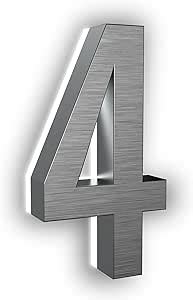 LN LUMANUMBERS Inches Steel Backlit LED Floating Address Number Up Scale Modern Look Lighted