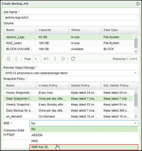 Howto Vpsa Backup To Object Storage Encryption Using A Kms Key