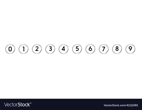 Circle 3d Icon Set With Number Royalty Free Vector Image