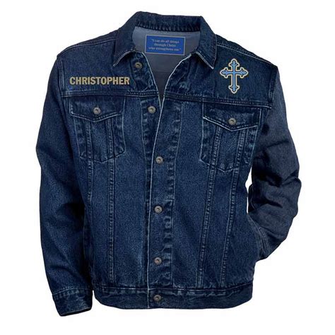 The Personalized Mens Cross Denim Jacket