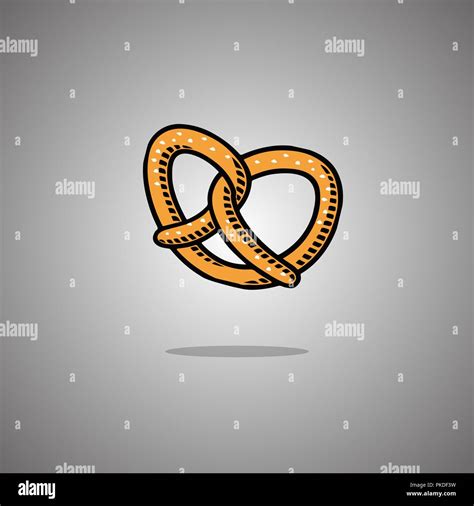 Pretzel Vector Illustration Gray Background With Gradient Stock
