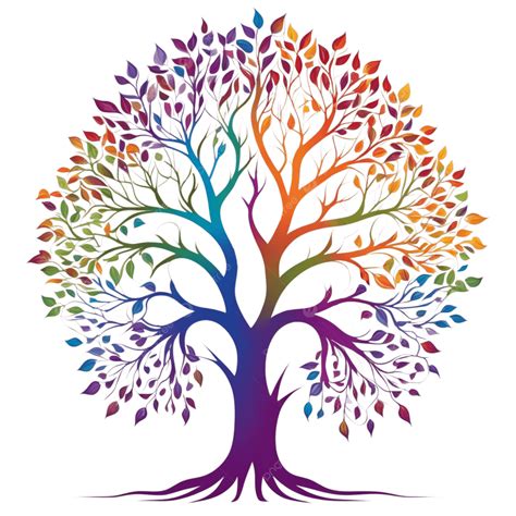 Colorful Tree With Roots