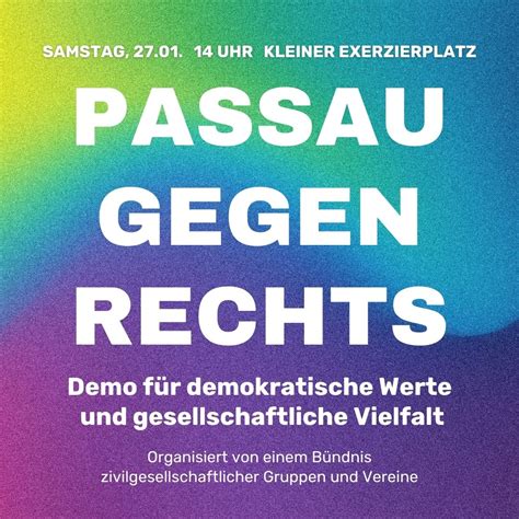 Demonstration Gegen Rechts Seebrücke Passau