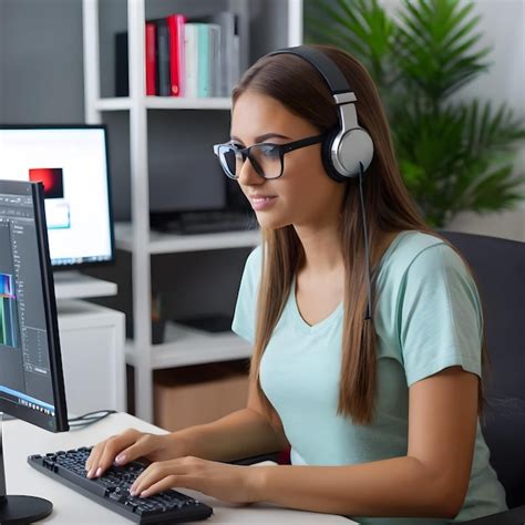Premium Ai Image In The Corner Of A Cozy Room Sits A Young Girl