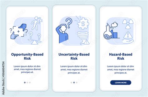 Risks Types Light Blue Onboarding Mobile App Screen Problems Analysing