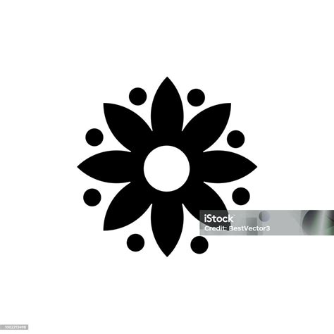 花與八花瓣圖示向量符號和符號隔離在白色背景 花與八花瓣標誌概念向量圖形及更多信息圖形圖片 信息圖形 商務 商標 Istock
