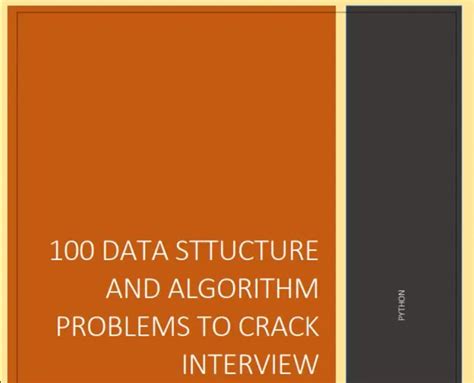 100 DATA STRUCTURE AND ALGORITHM PROBLEMS TO CRACK INTERVIEW in PYTHON ...
