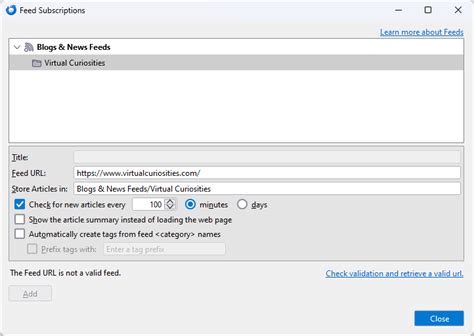 How To Fix The Feed Url Is Not A Valid Feed Thunderbird Error Virtual Curiosities