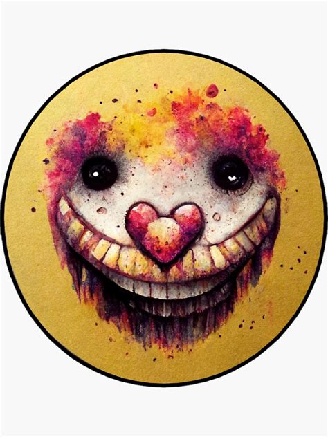 Creepy Clown Smiley Face Version 4 Sticker For Sale By Smileydan