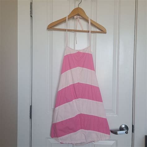 Vintage Dolly Y2k Millennial Pink Stripped Halter Dre Gem