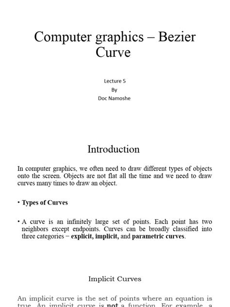 Lect 5 Bezier Curve Pdf Curve Mathematics