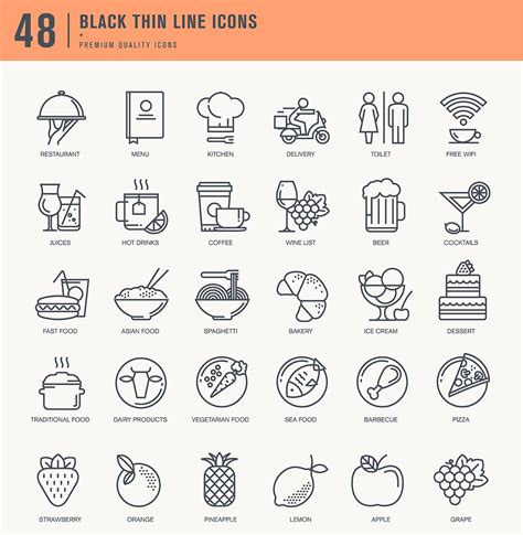 Restaurant Food And Drink Icons Masterbundles