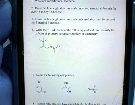 Solved Wat Are Constitutional Isomcrs Draw The Lineangle Structure