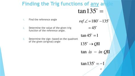 trigonometric functions of any angle ppt download