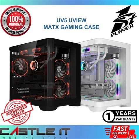 St Player Uv Uview Micro Atx Matx Double Side Tempered Glass Transparent Gaming Casing Black