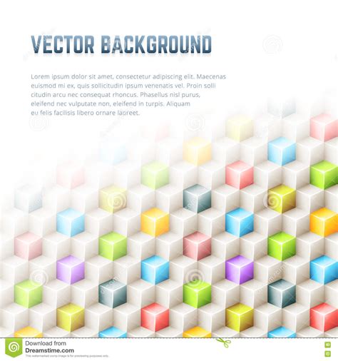 Abstract Geometric Vector Background With 3d Cubes Stock Vector Illustration Of Cover