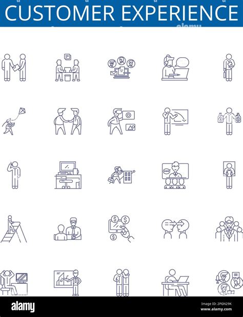 Customer experience line icons signs set. Design collection of Client, Quality, Satisfaction ...