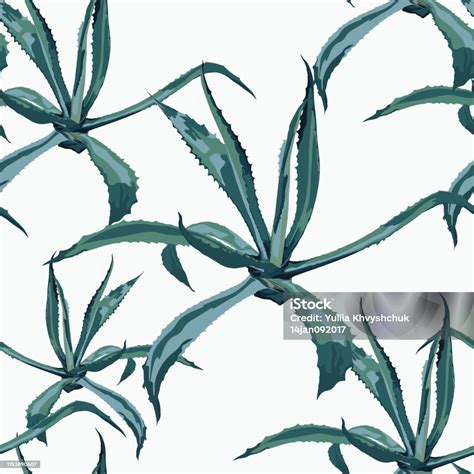 美麗的向量花卉無縫圖案背景與藍色龍舌蘭完美的壁紙 網頁背景 表面紋理 紡織品向量圖形及更多創作性圖片 創作性 夏天 大自然 Istock