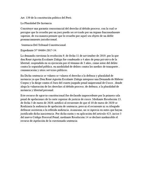 La Pluralidad De Instancia Pdf