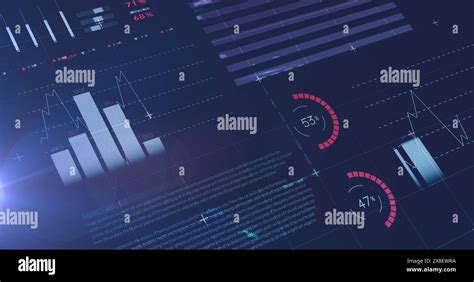 Image Of Statistical Data Processing Over Light Spot Against Blue