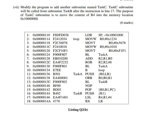 Solved Vii Modify The Program To Add Another Subroutine