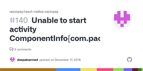 Unable To Start Activity ComponentInfo PackageName Razorpay CheckoutActivity Issue