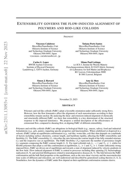 Pdf Extensibility Governs The Flow Induced Alignment Of Polymers And