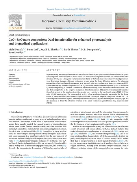 Pdf Ceo2 Zno Nano Composites Dual Functionality For Enhanced
