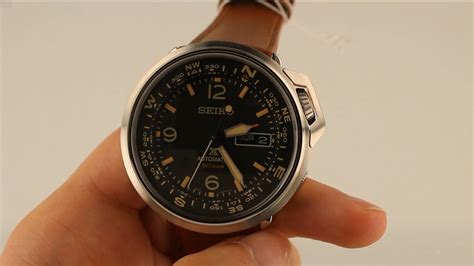 New Seiko Prospex Outdoor Automatic Compass Brown Strap Watch Srpd31k1