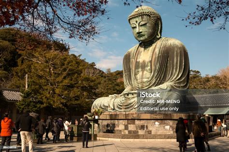 가마쿠라 일본20 12 월 2015 대 불 동상 Kotoku 사원 일본의 가장 유명한 Amida Buddha의 기념비적인 옥외