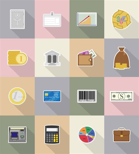 Business And Finance Flat Icons Vector Illustration Vector Art