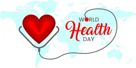 World Health Day Banner With Heart Wolrd Map Template 23221195 Vector