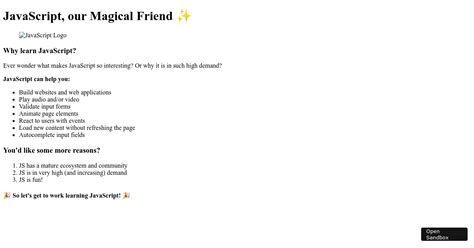Js Connect Html Challenge Codesandbox