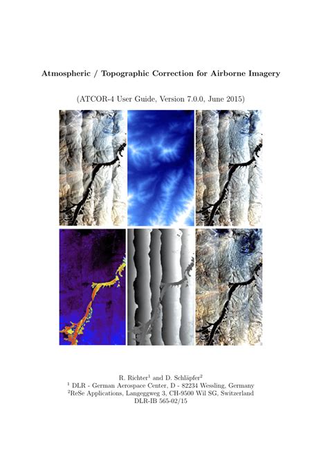 Pdf Atmospheric Topographic Correction For Airborne Imagery