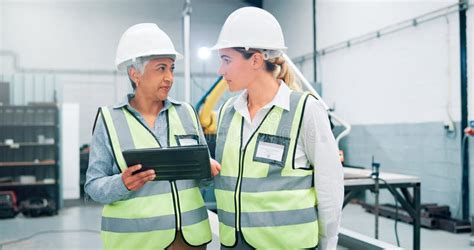 People Robotics And Teamwork In Factory Tablet And Conversation With