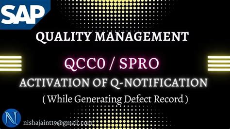 Sap Qm Activate Quality Notification While Generating Defect Record In… Suman J