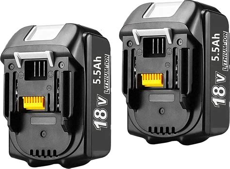 2pack 55ah Lithium Ion Battery Replace For 18v Battery With Led